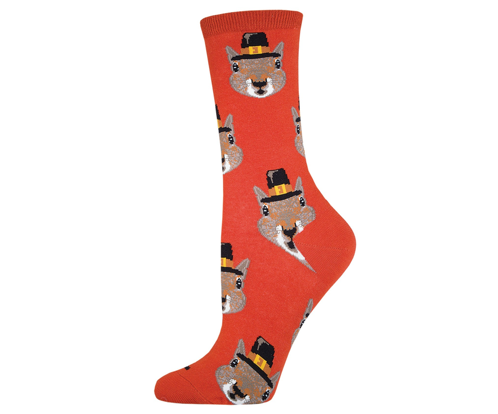 Thanksgiving Pilgrim Squirrel Socks on Luulla